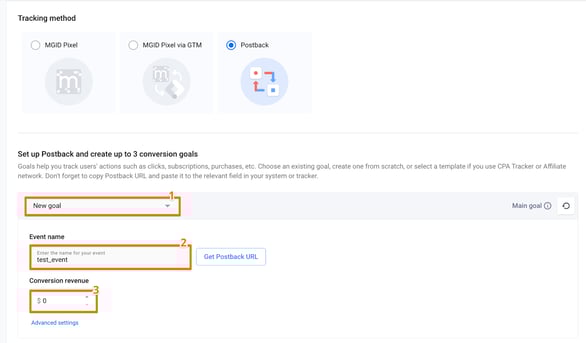 Postback Setup in MGID Ads